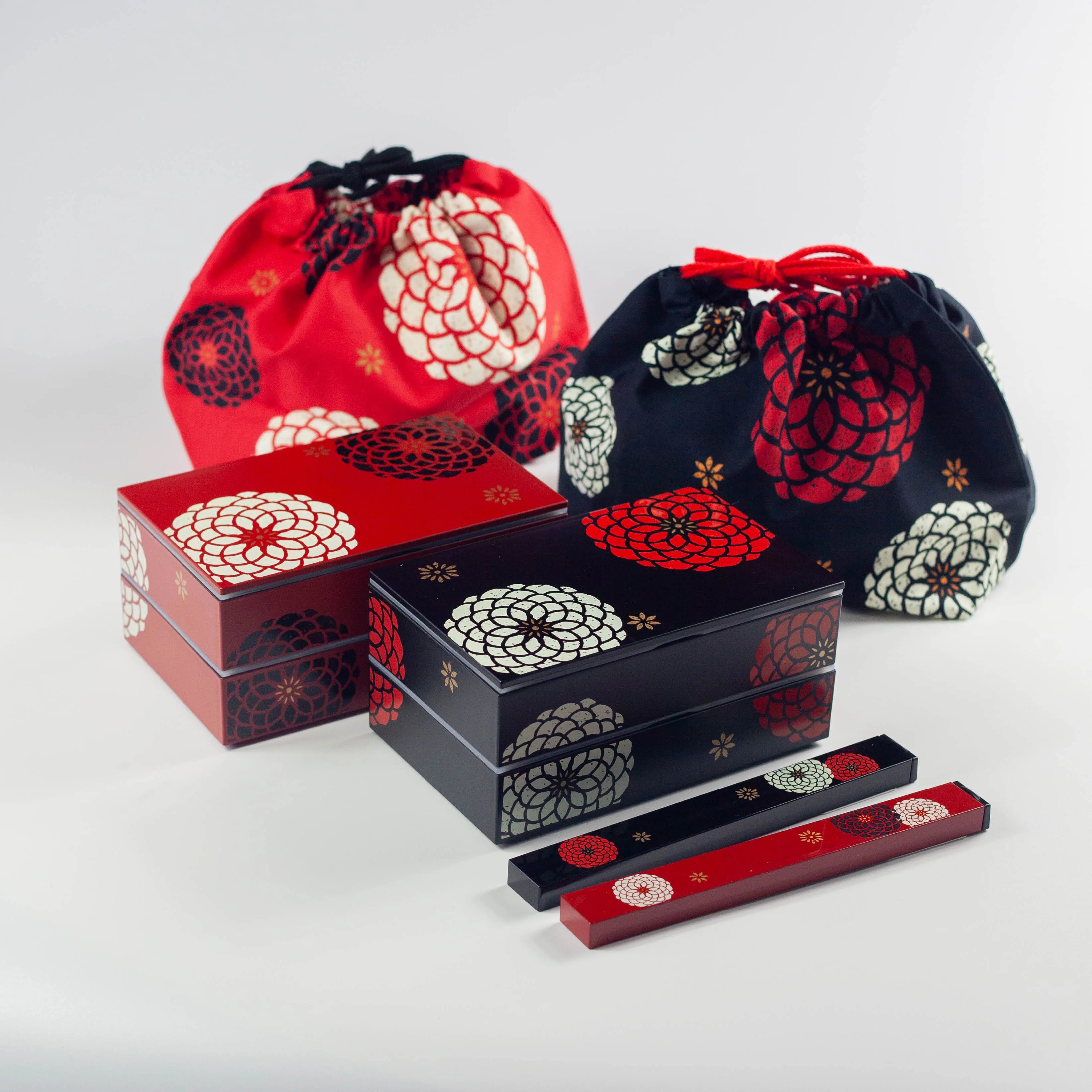 Complete Lunch Set, Japanese Traditional Pattern - Ojyu Bento Bundle ...